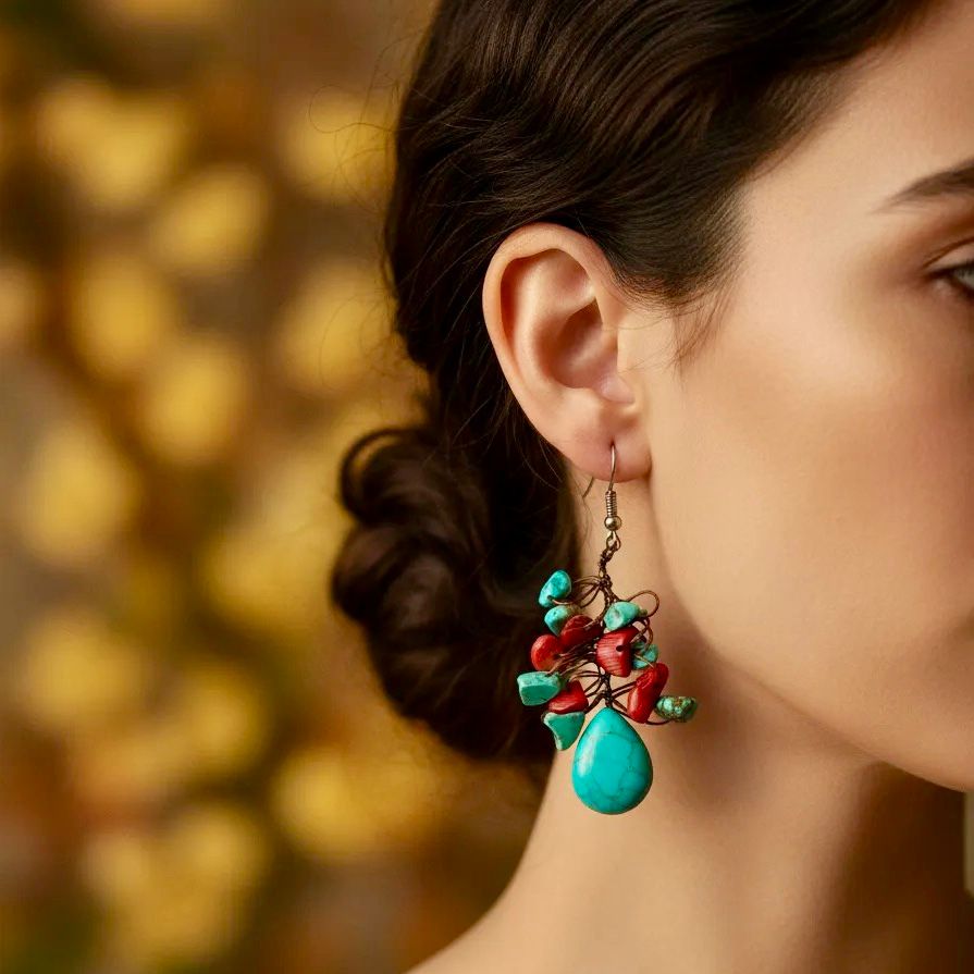 Aros Lovina color turquesa – CASONA DECO